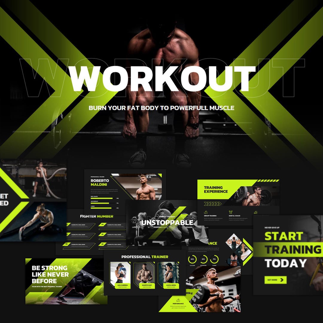 Workout Powerpoint Template - Etsy