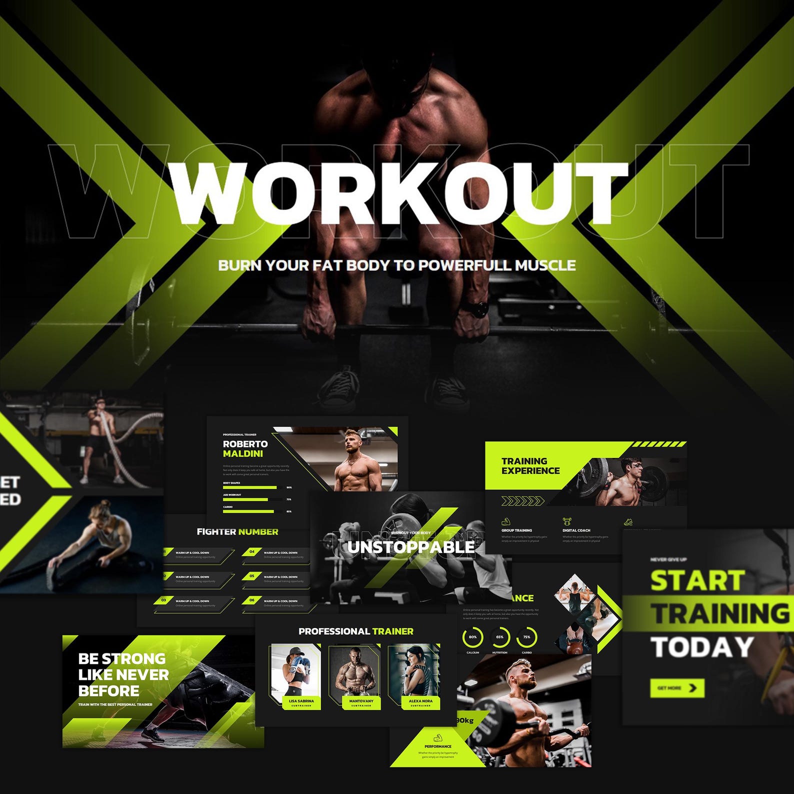 Workout Powerpoint Template - Etsy
