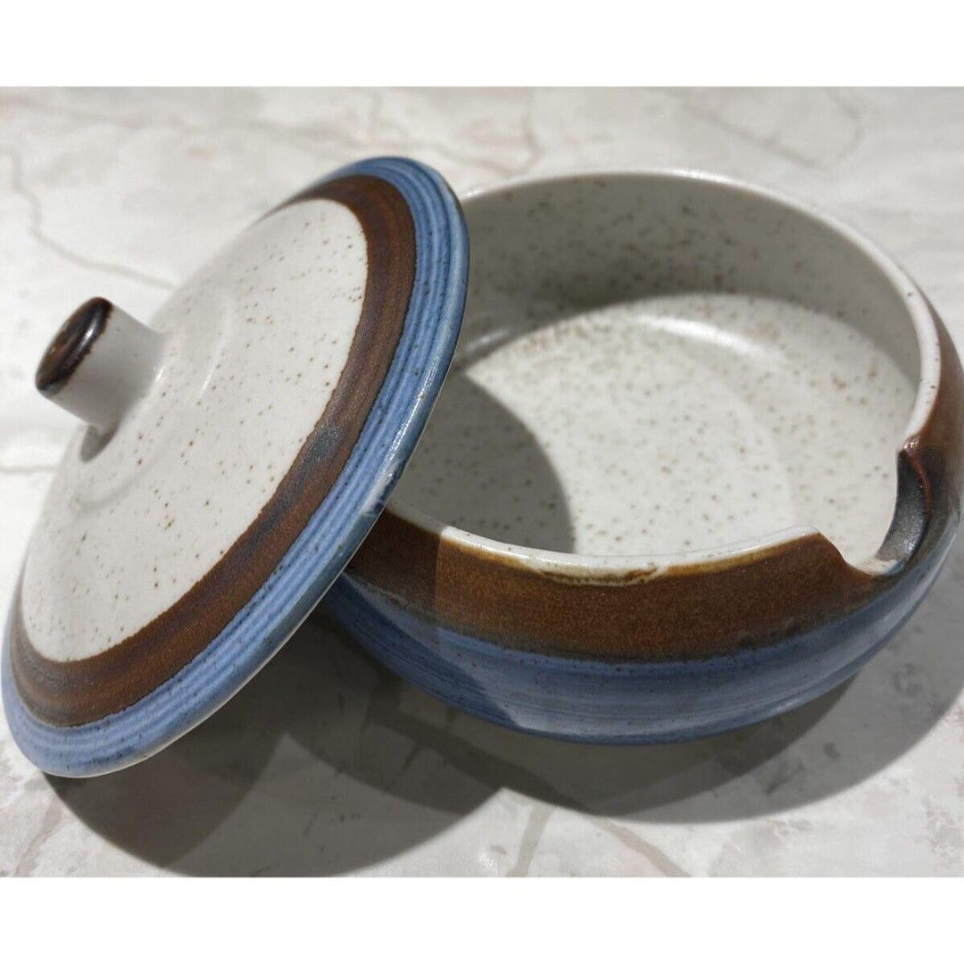 Small Ceramic Honey Jar, Blue and Brown, Vintage Cost Plus 3” X 2” - Etsy