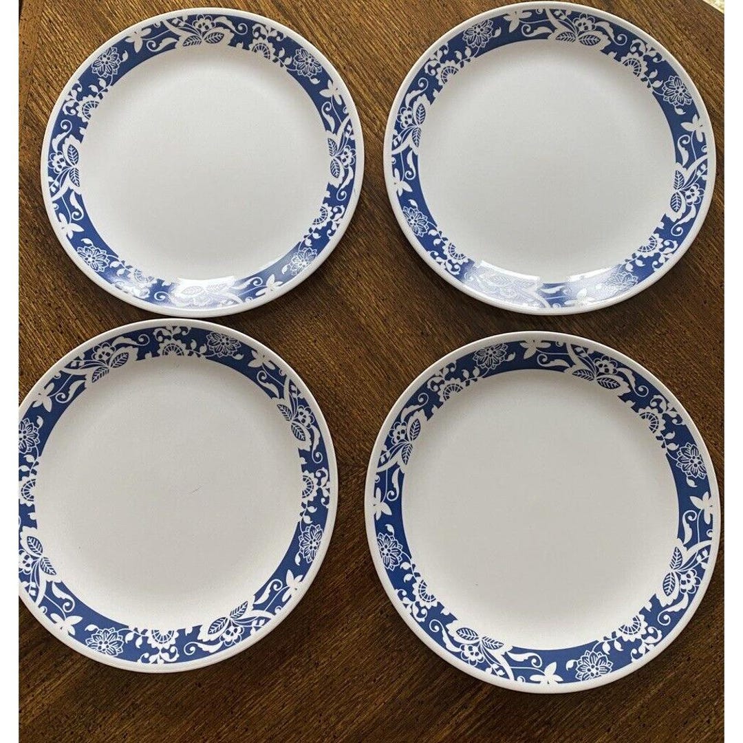 Set of 4 Vintage Corelle Vitrelle TRUE BLUE Dinner Plates 101/4 USA - Etsy