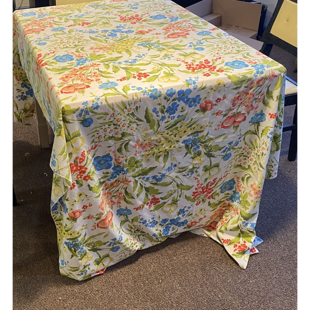 Colorful Floral Tablecloth for Parties Picnics & Fancy Dinners - 60" X ...