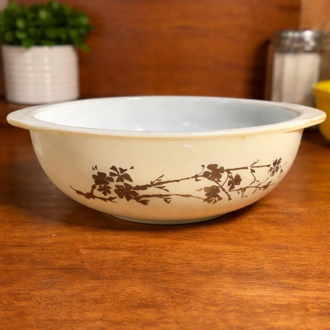 Pyrex Golden Branch Ovenware Vintage Floral Design Ceramic Mixing Bowl ...