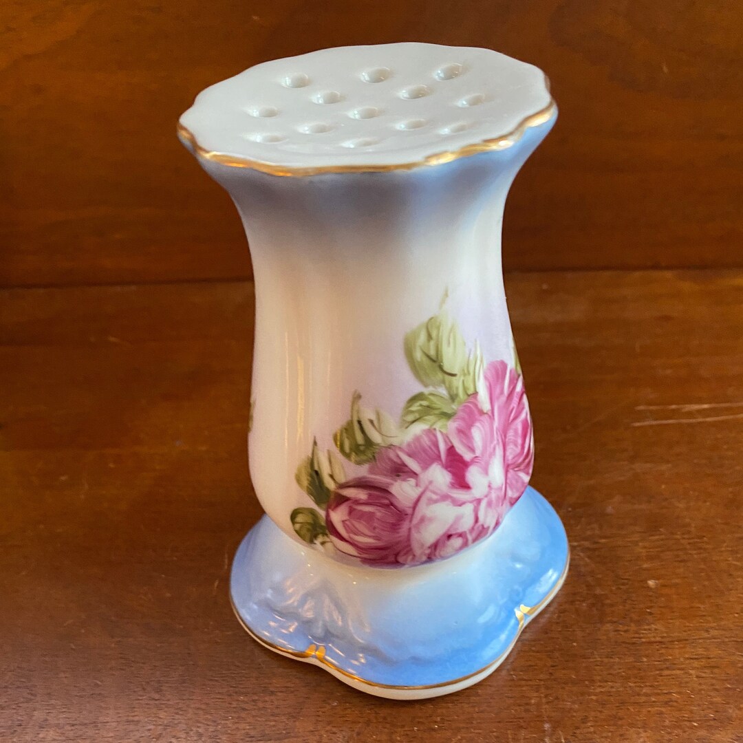 Antique, Victorian Hatpin Holder, Transfer Painted Pink Peonies and ...