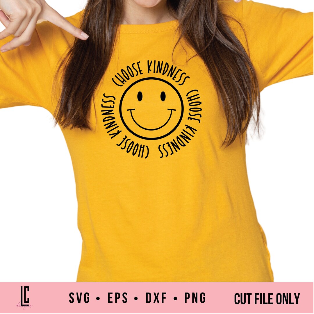 Choose Kindness SVG Smiley Face SVG - Etsy