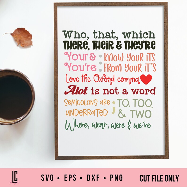Grammar Subway Art SVG Grammar Police Cut File for Cricut or Silhouette ...