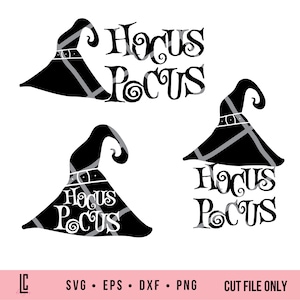 Hocus Pocus SVG Bundle Witch Hat Halloween SVG Cut Files for Cricut or ...