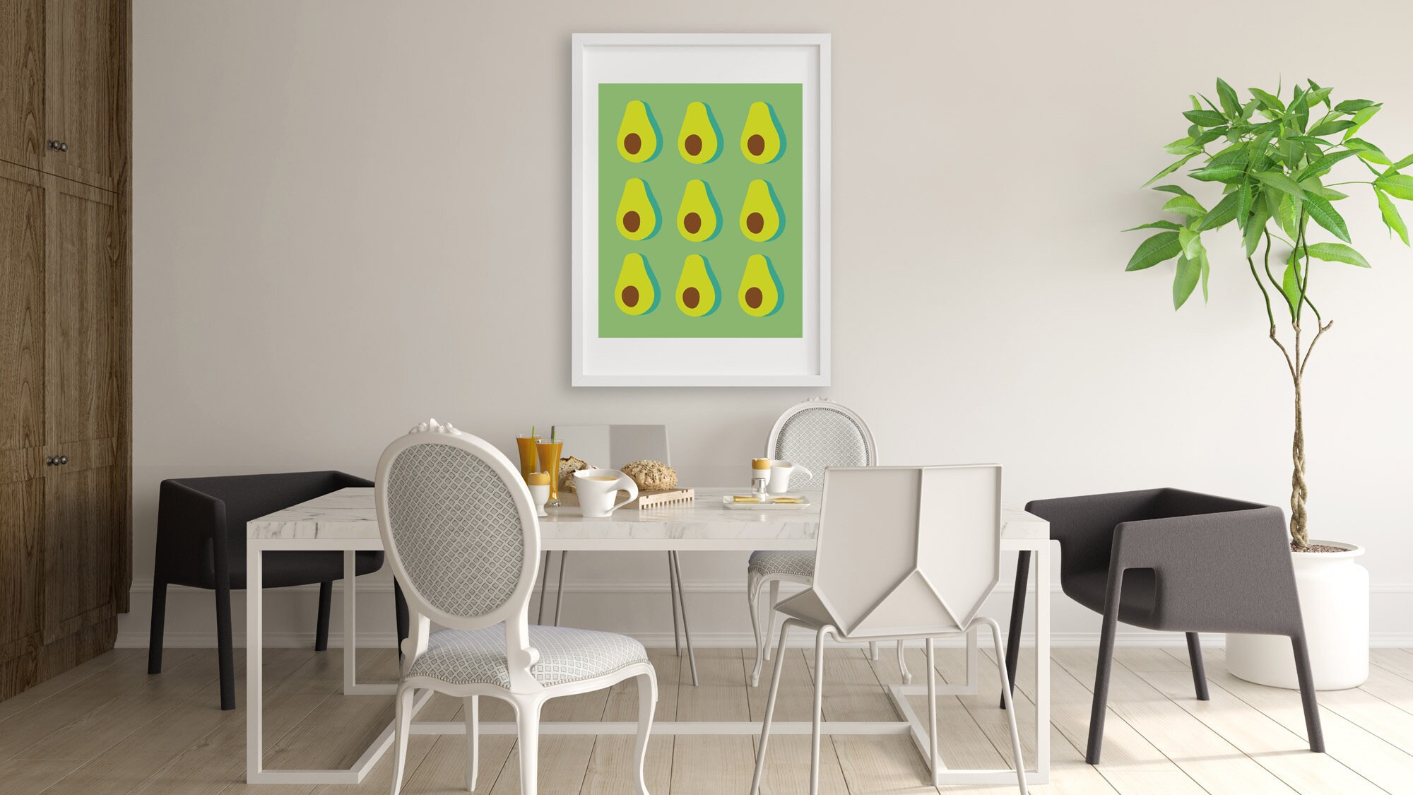 Avocado DIGITAL PRINT Fruit Kitchen Wall Deco Green Frame - Etsy