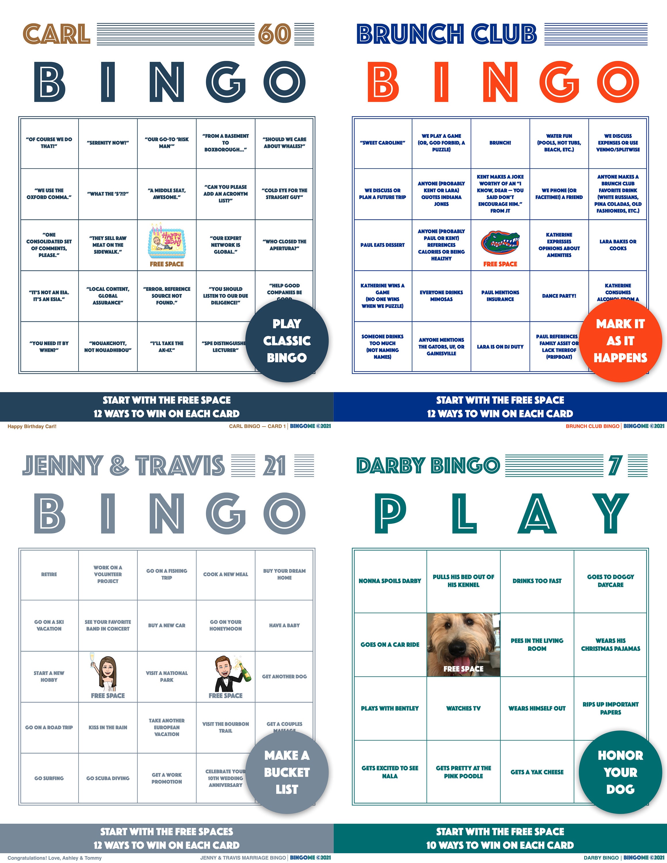 Custom Personalized Bingo Card ~ DIGITAL DOWNLOAD ONLY - Etsy