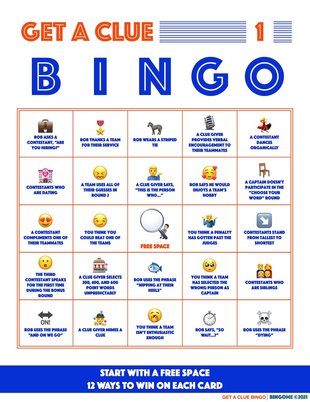 Game Show Network Get a Clue Bingo Cards ~ Set of 3 - Etsy