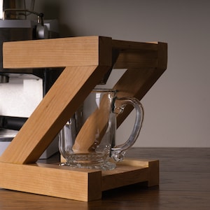 Pour Over Coffee Stand With Filter, Modern Wooden Coffee Dripper ...