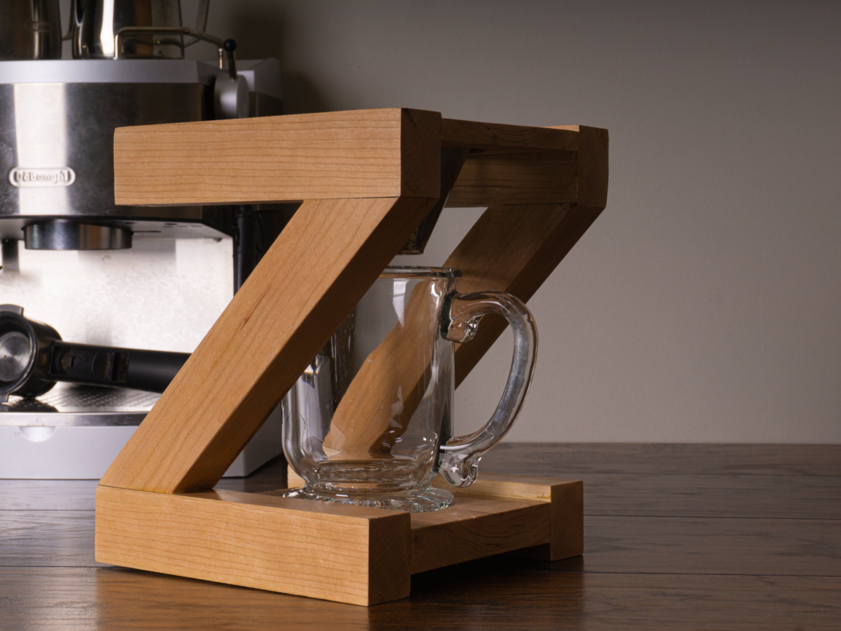 Pour Over Coffee Stand With Filter Modern Wooden Coffee - Etsy
