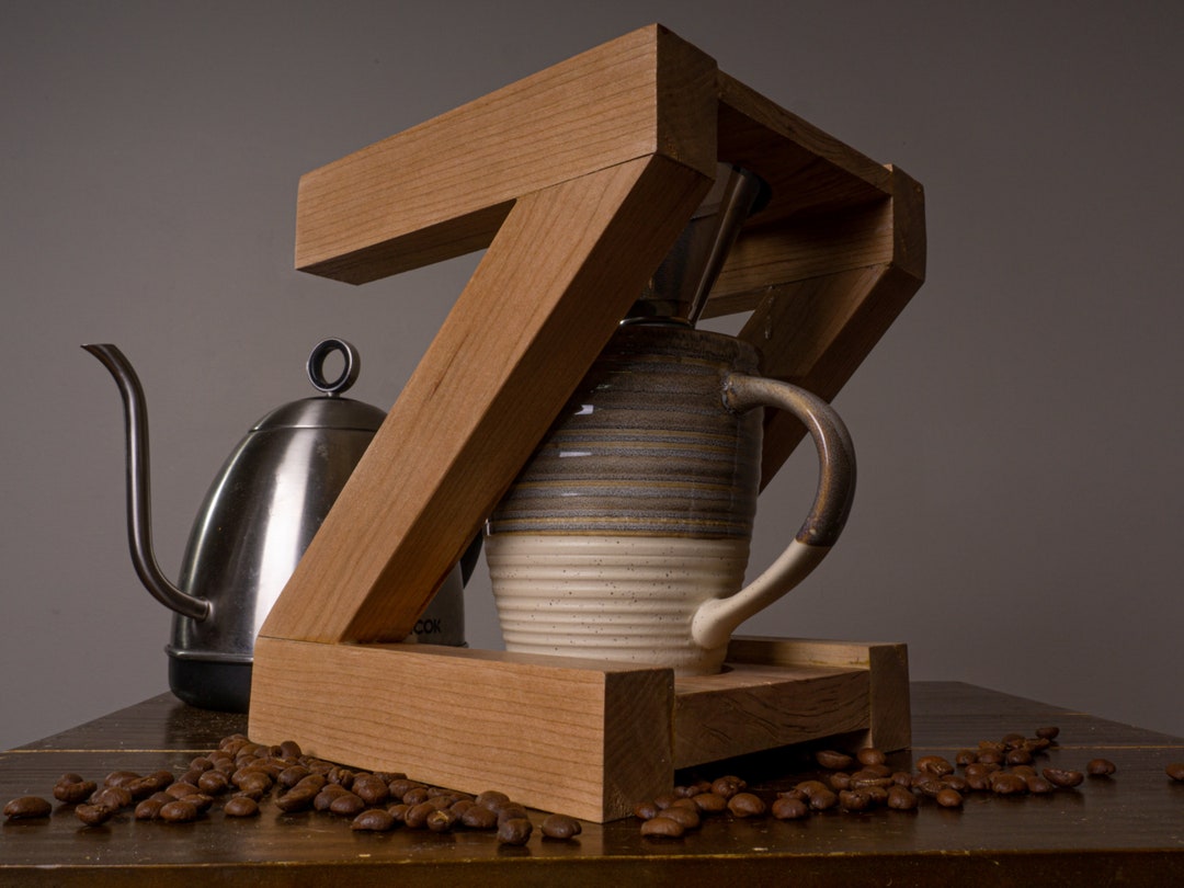 Pour Over Coffee Stand With Filter, Modern Wooden Coffee Dripper ...