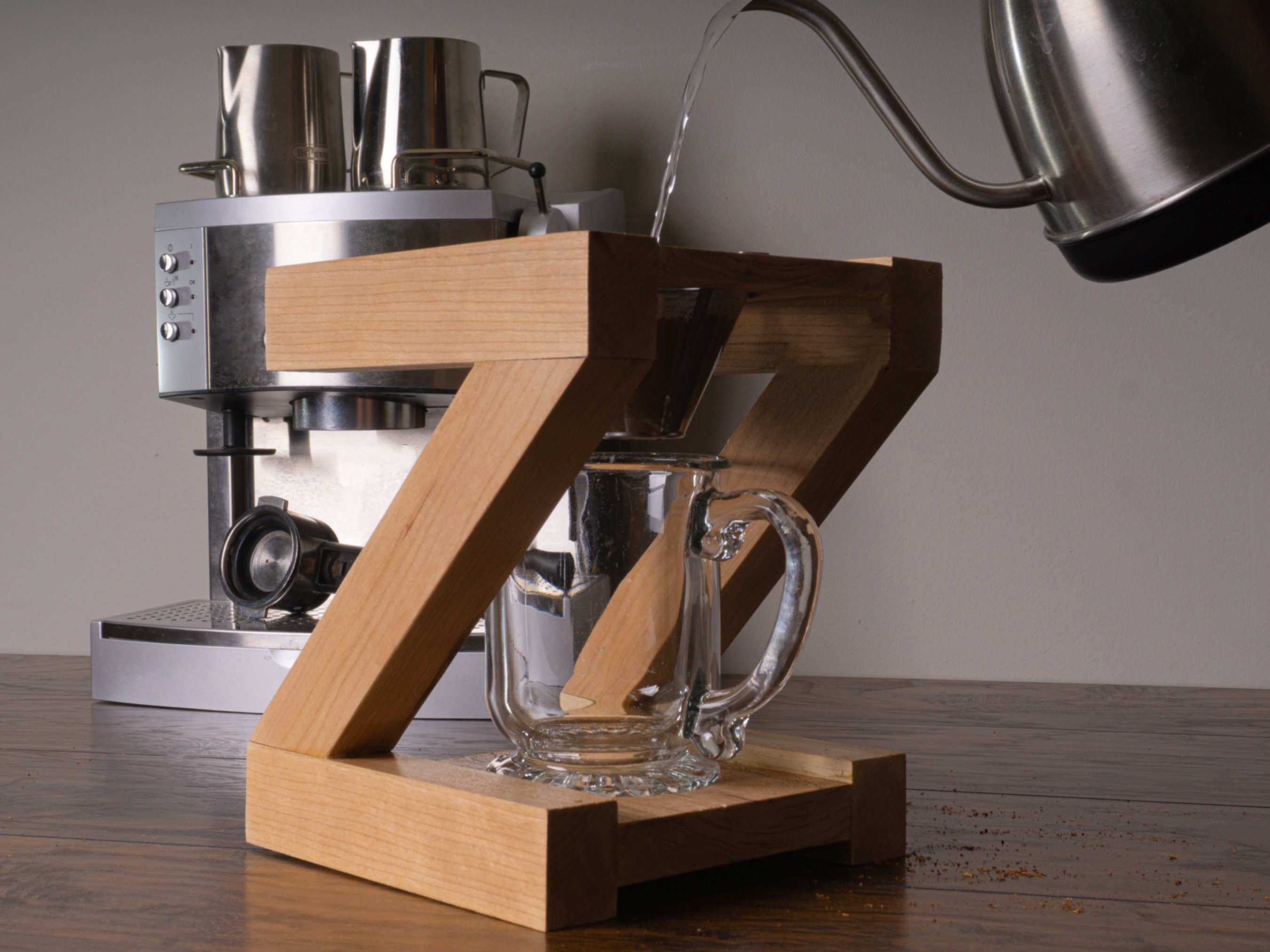 Pour Over Coffee Stand With Filter Modern Wooden Coffee - Etsy