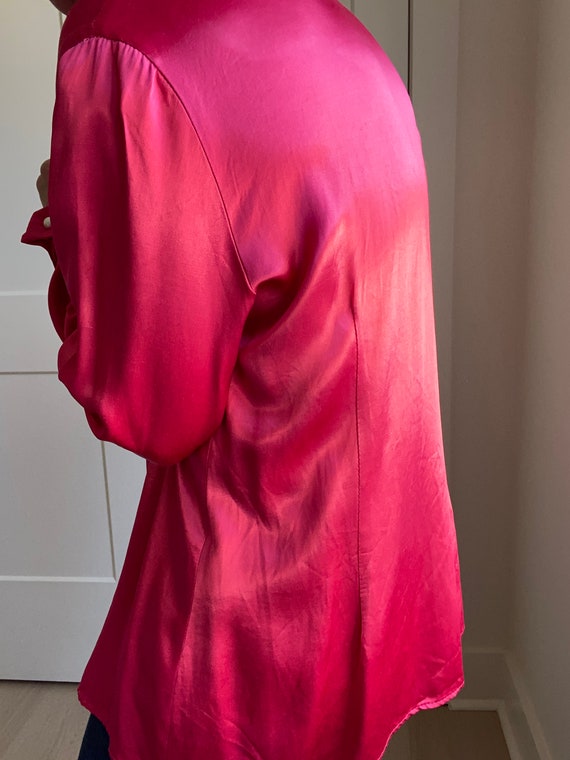 Pink Rayon Top, Vintage, Form Fitting, Ling Sleeve, W… - Gem