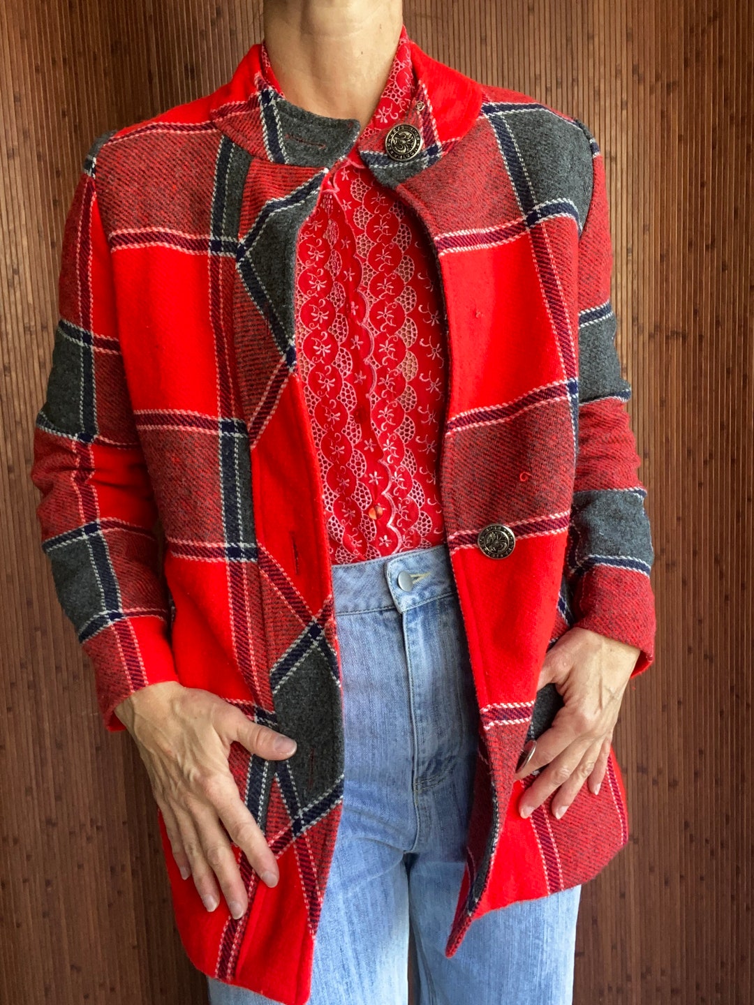 1960s JC Penny Plaid Jacket - Etsy