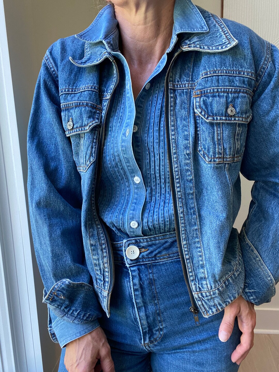 Vintage Jean Jacket, Denim, Coat, Short, Small, Women, Bomber, Fashion ...