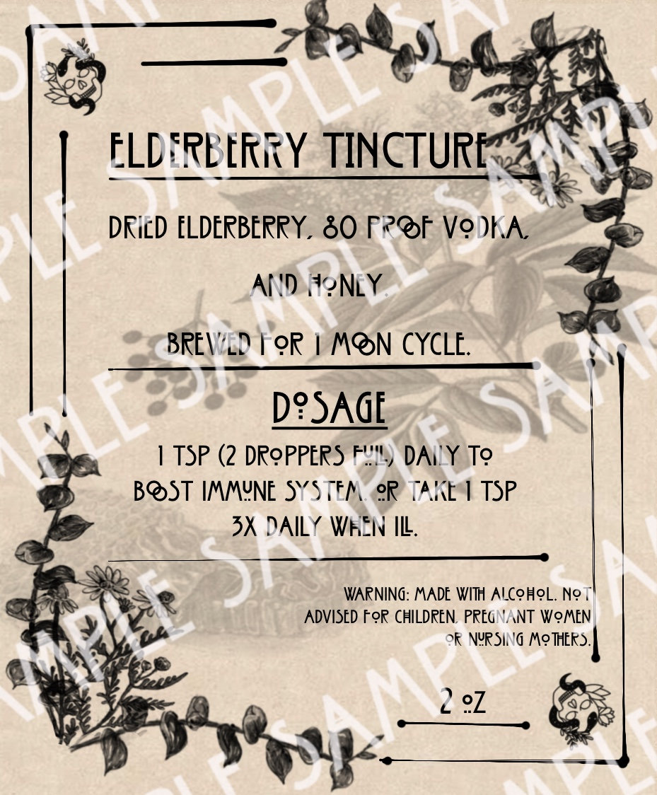 Pre-made Medicinal Elderberry Label Pack - Etsy