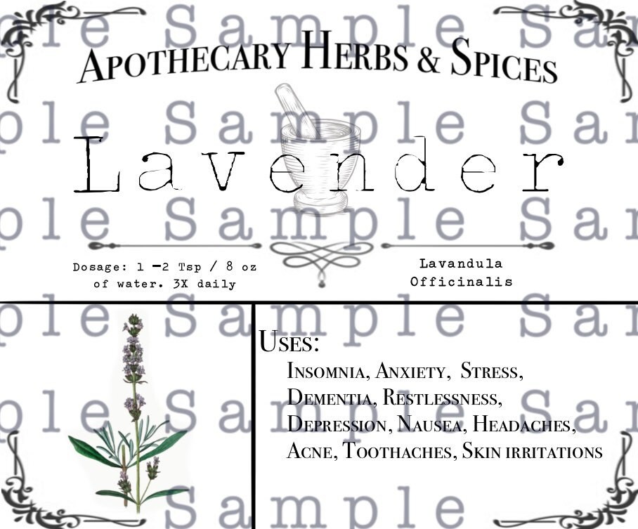 Sedative Apothecary Herb & Spice Label Set #1 - Etsy