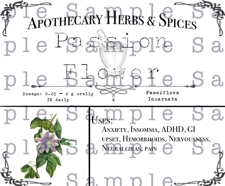Sedative Apothecary Herb & Spice Label Set #1 - Etsy