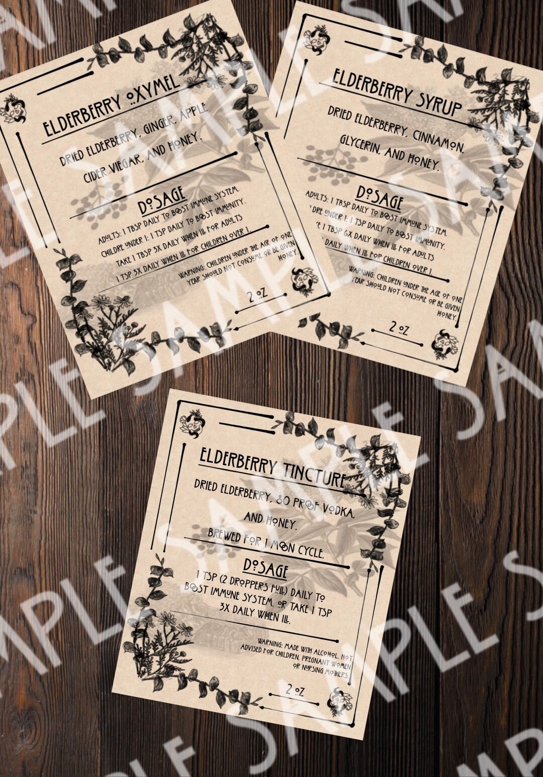 Pre-made Medicinal Elderberry Label Pack - Etsy