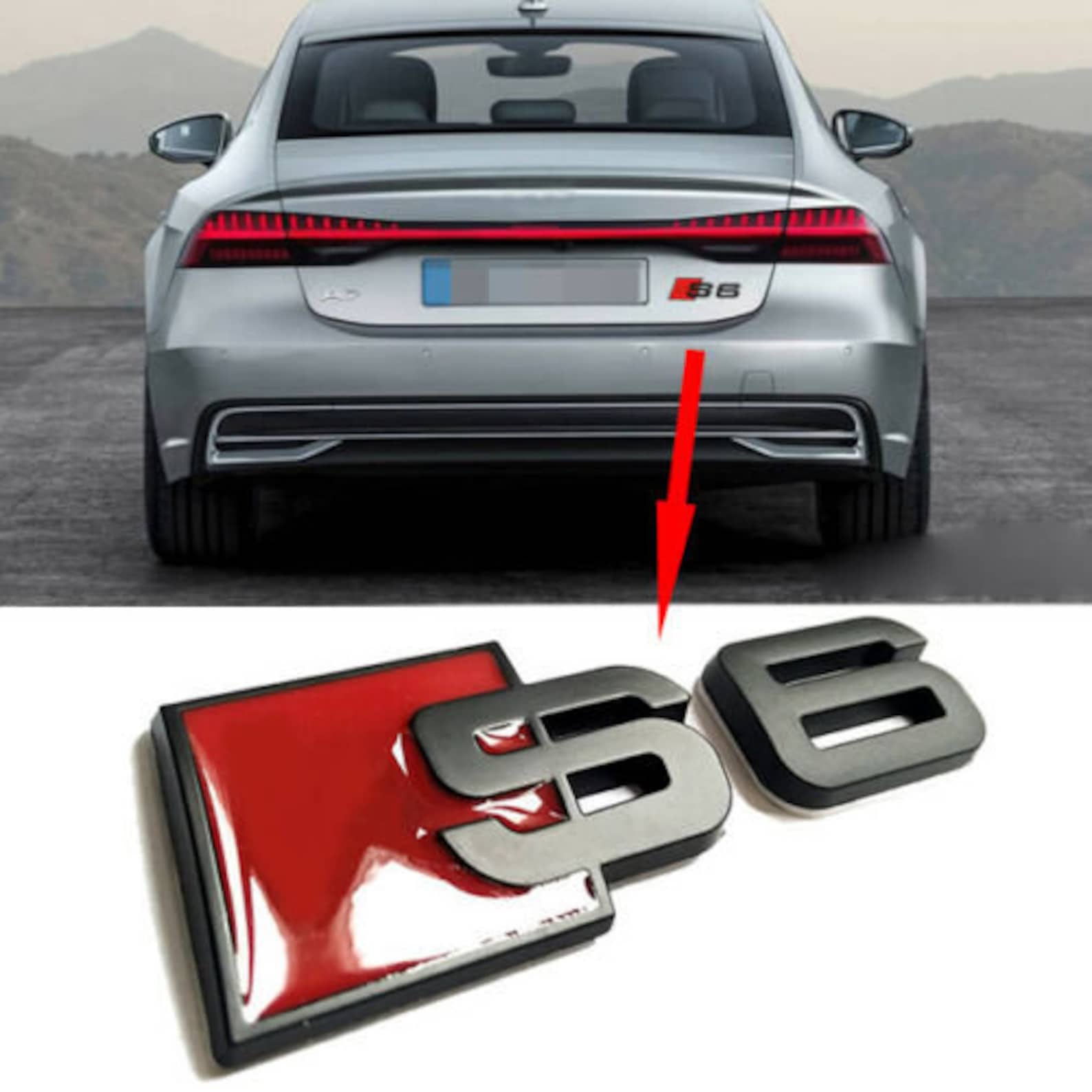 Audi S6 Matte Black Emblem Rear Trunk Tailgate 3D Badge for | Etsy