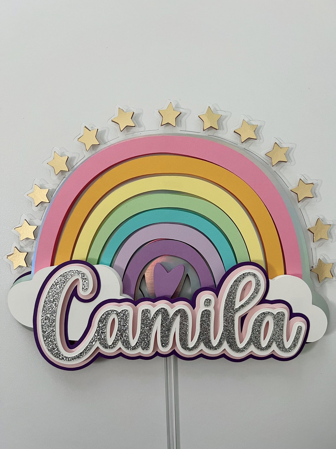 Rainbow Cake Topper Birthday, 1st Birthday Cake Topper, Rainbow Themed ...