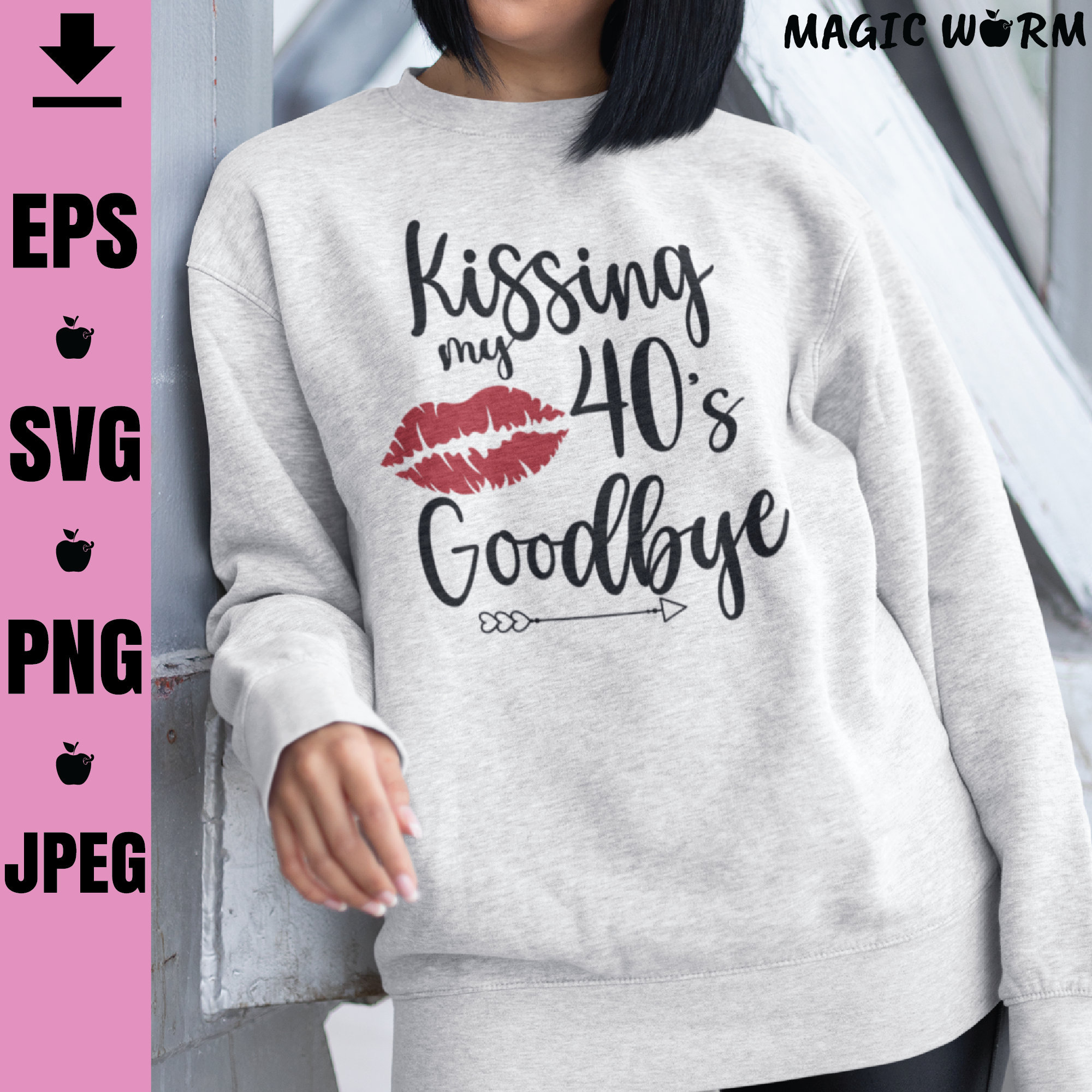 Kissing My 40's Goodbye Birthday Svg Lips Birthday Svg | Etsy Australia