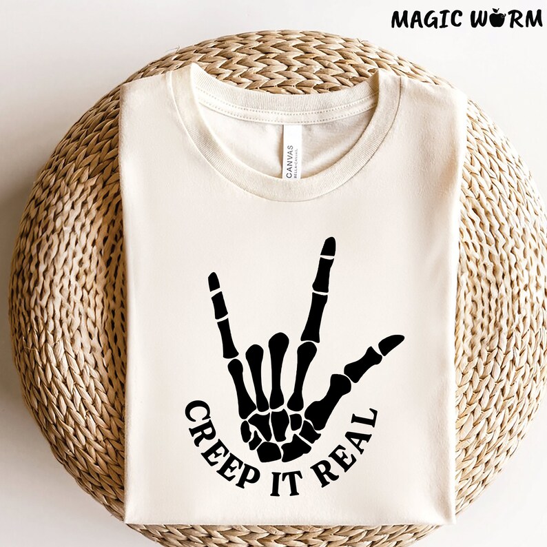 Creep It Real Skeleton Hand SVG: Halloween Peace Sign (digital Download ...