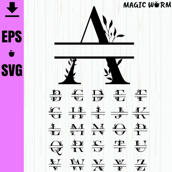 Split Monogram Svg Eps Alphabet Svg Split Letter Svg Font - Etsy