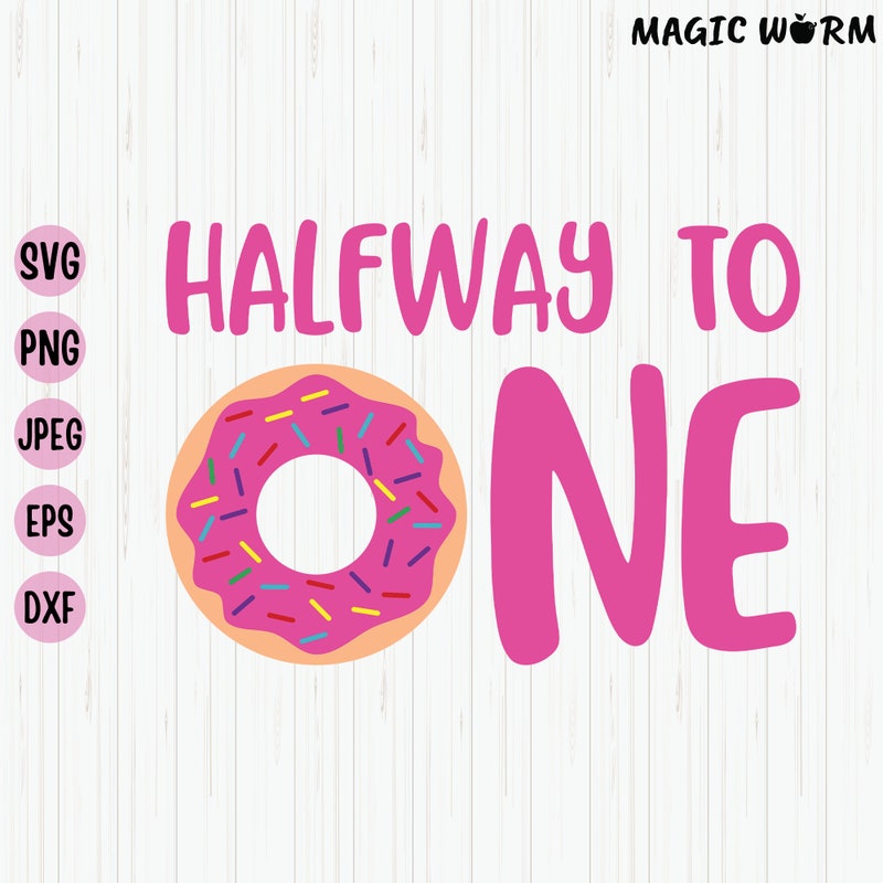 Halfway to One Donut Girl - Etsy