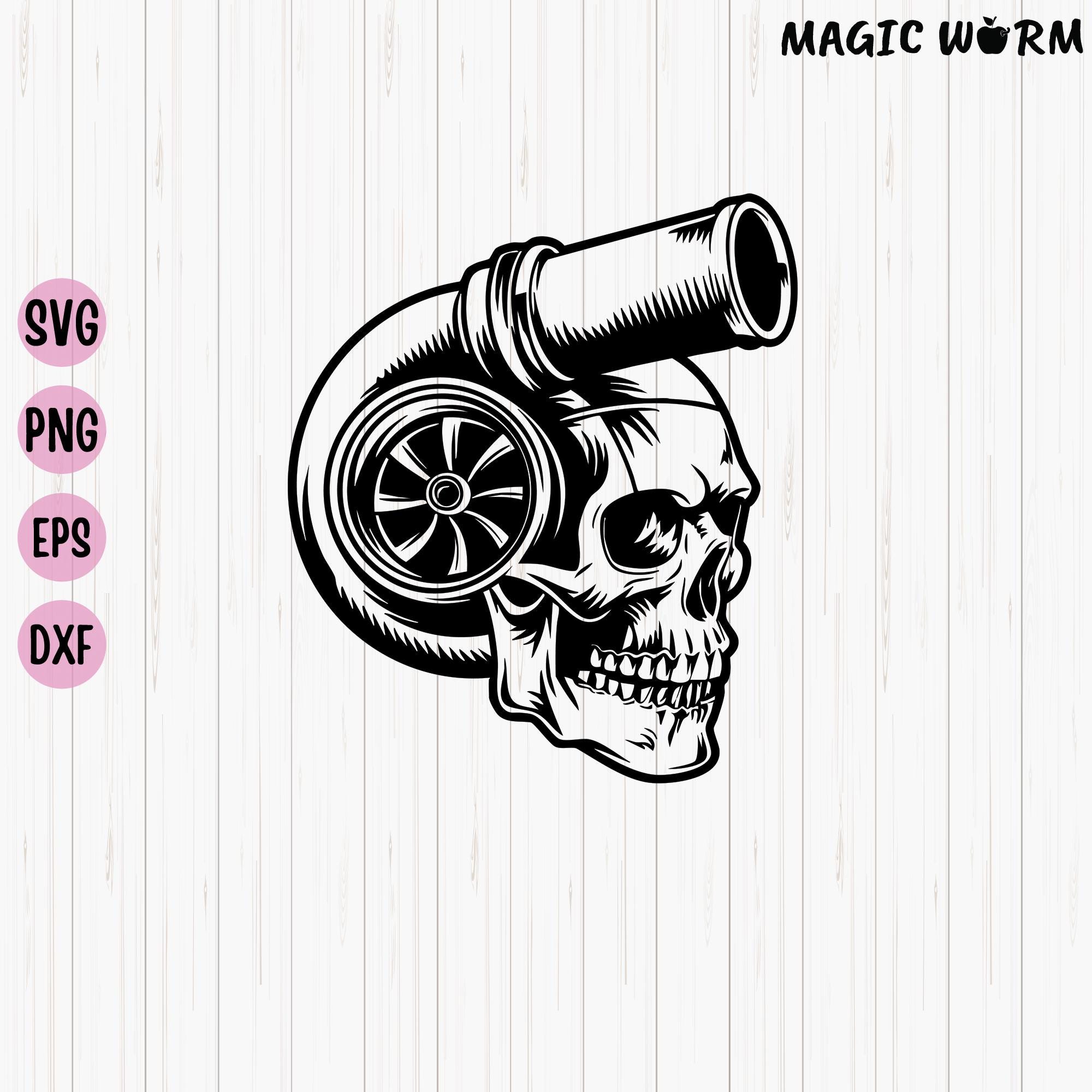 Skull Turbo Charger SVG: Car Racing Automotive Files (digital Download ...