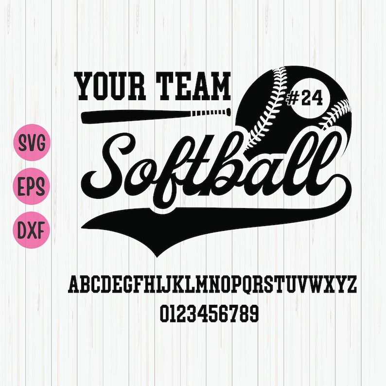 Custom Softball Team Svg Personalized Softball Template Svg - Etsy