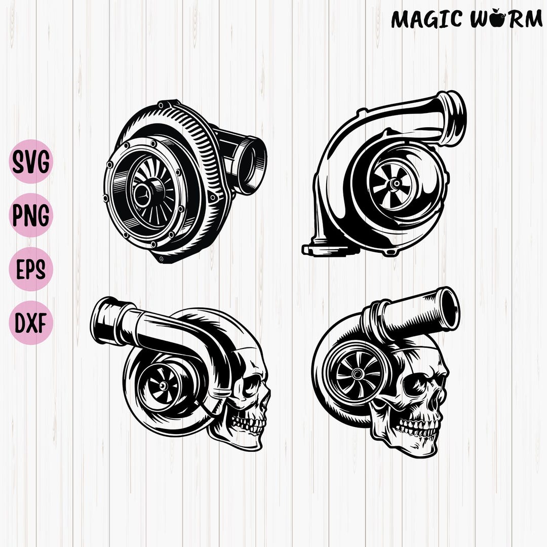 Skull Turbo Charger SVG: Car Racing Automotive Files (digital Download ...