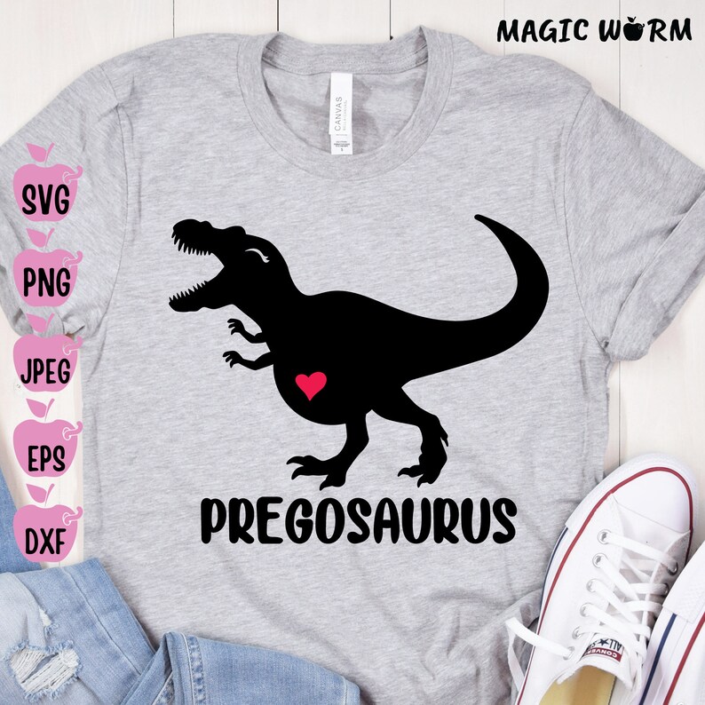 Pregosaurus Svg Eps Png Jpg Funny Pregnancy Svg T Rex Mom | Etsy