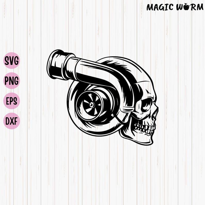 Skull Turbo Charger SVG: Car Racing Automotive Files (digital Download ...