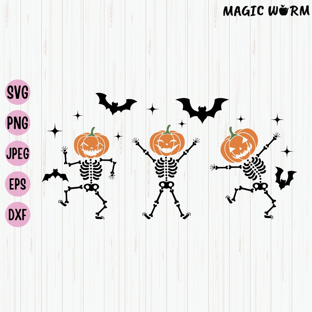 Dancing Skeletons Svg Dancing Pumpkin Halloween Svg Pumpkin - Etsy