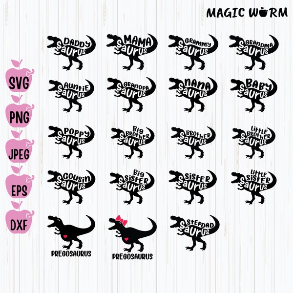 Family Saurus Svg - Etsy