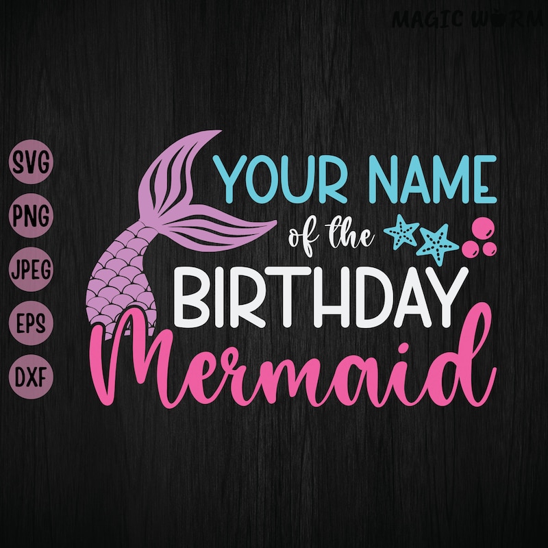 Mermaid Birthday Svg - Etsy