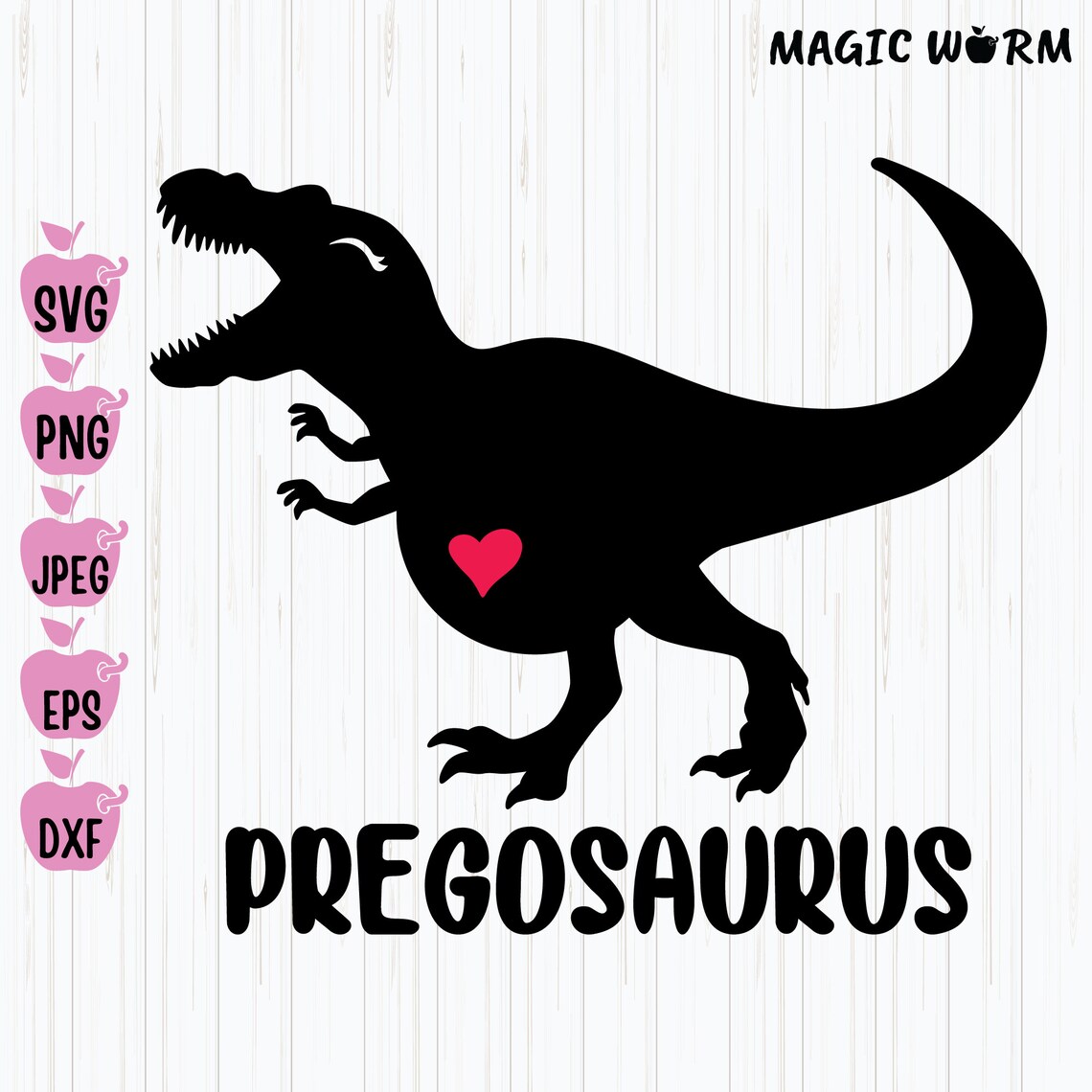 Pregosaurus Svg Eps Png Jpg Funny Pregnancy Svg T Rex Mom | Etsy