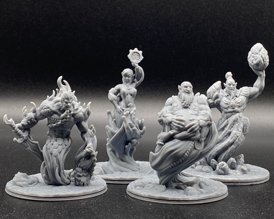 Variety Pack of Four Djinn: Fire, Earth, Air, and Water. Fire Djinn ...