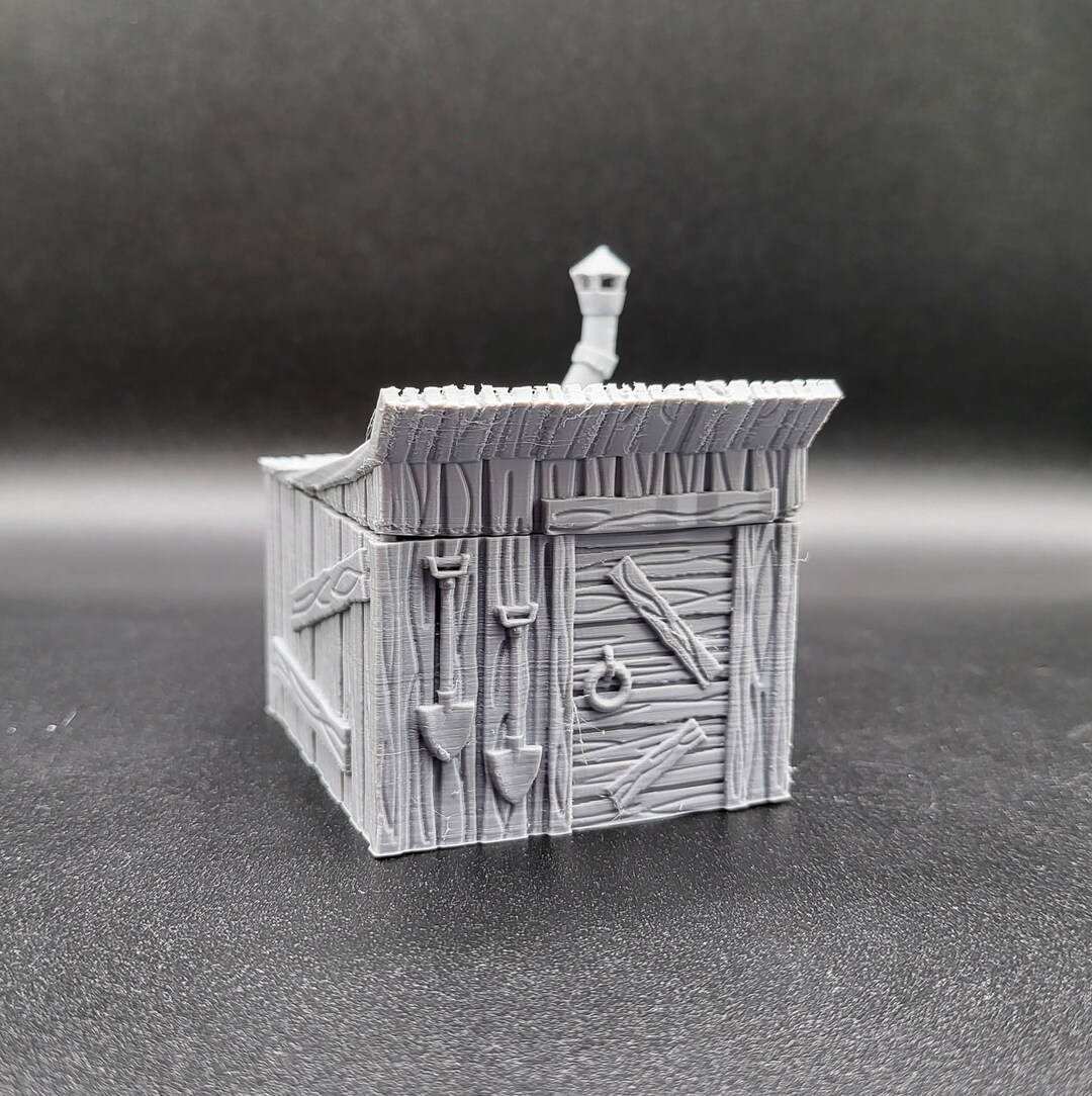 Graveyard Shed Terrain for DND or Tabletop Gaming, 28mm D&D Minis, 32mm ...