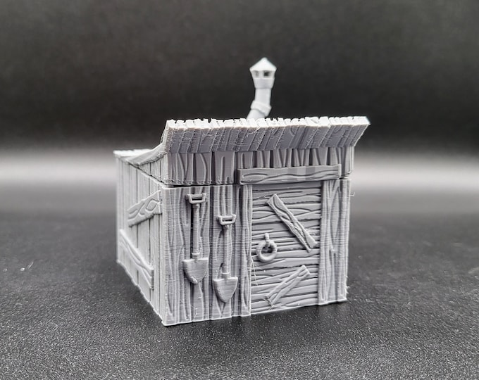 Graveyard Shed Terrain for DND or Tabletop Gaming, 28mm D&D Minis, 32mm ...