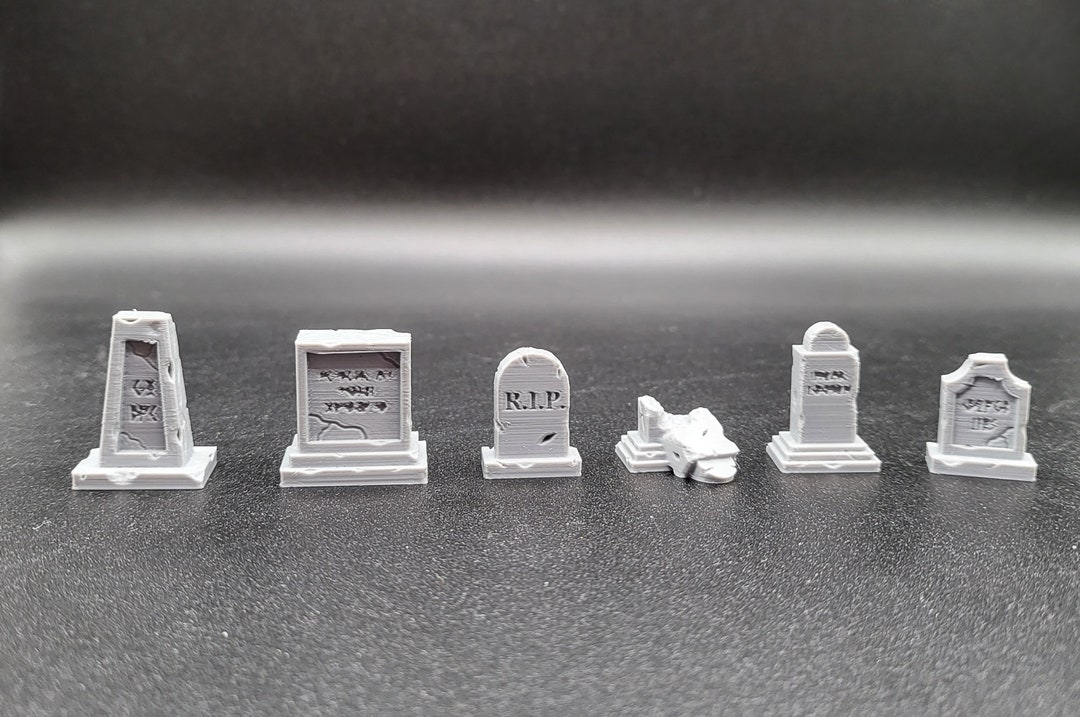 Tombstones Gravestones Miniatures Terrain for DND or Tabletop Gaming ...