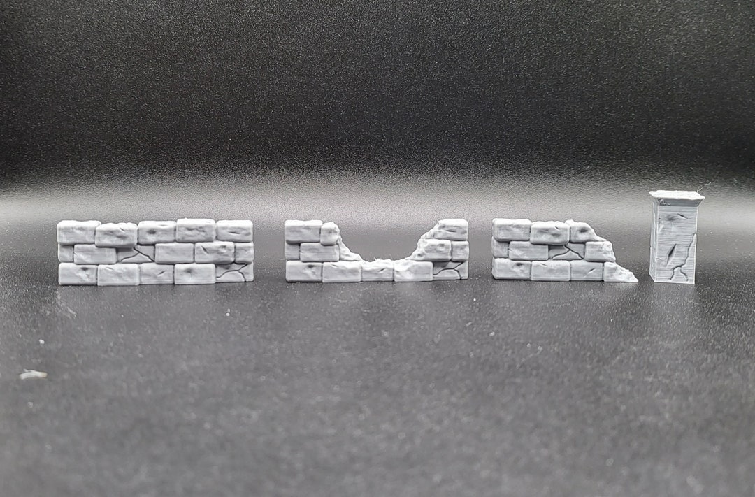 Stone Walls and Gate Terrain for DND or Tabletop Gaming, 28mm D&D Minis ...