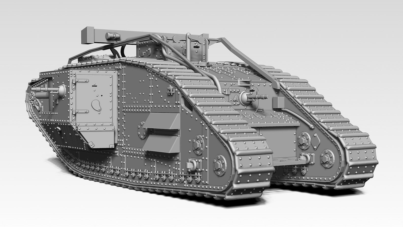 British Mark V Male Heavy Tank Model Kit 3D Printed at 1/56th, 1/72th ...