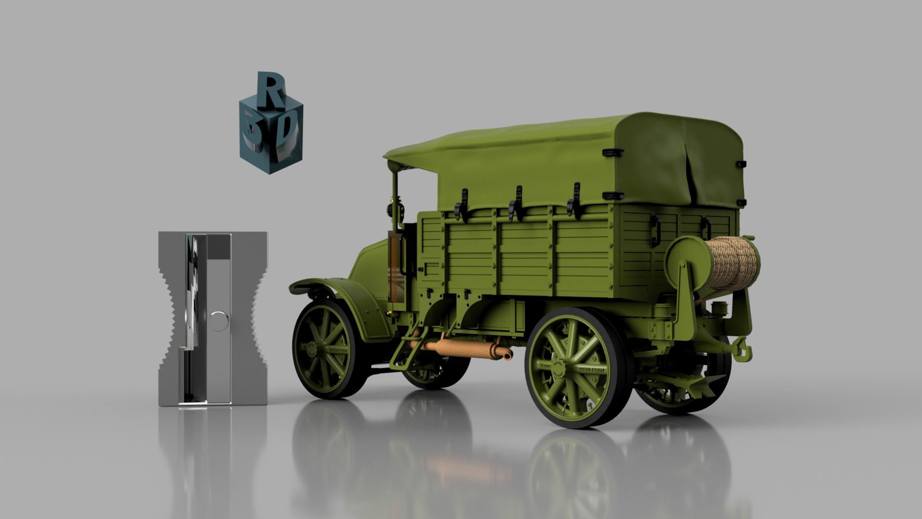 Renault EG Late Model WW1 French Truck 3D Model Kit 1:72 Scale WW1 ...