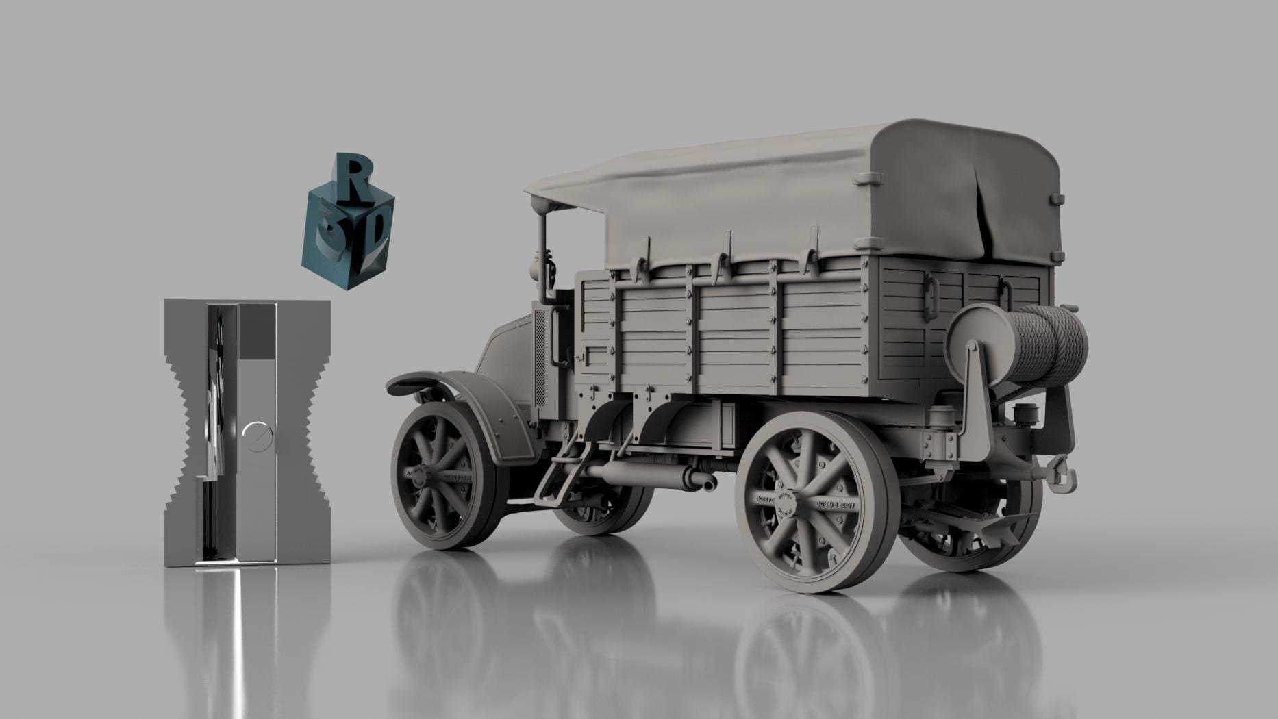 Renault EG Late Model WW1 French Truck 3D Model Kit 1:72 Scale WW1 ...
