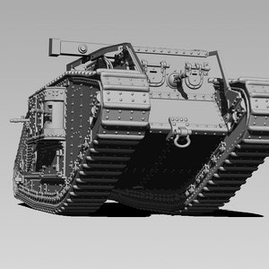 British Mark V Female Heavy Tank Model Kit 3D Printed at 1/72th; 1/56 ...
