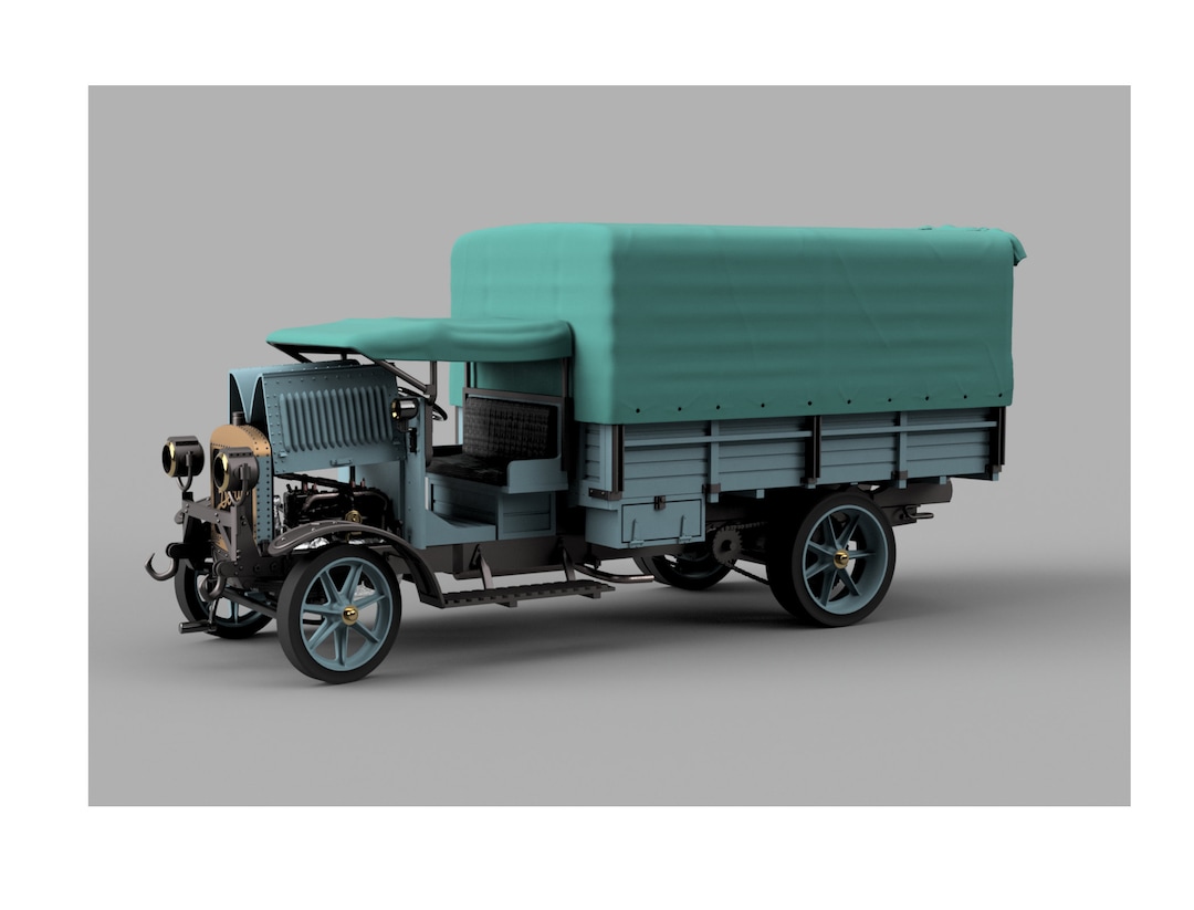 WW1 French Truck 3D Printed Berliet CBA 1/72 Scale WW1 French Model Kit ...