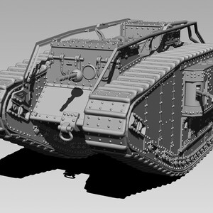 British Mark V Female Heavy Tank Model Kit 3D Printed at 1/72th; 1/56 and 1/87th Scales in Resin ...